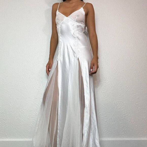 Victoria's Secret | Dresses | Rare Victorias Secret Angels White Maxi ...